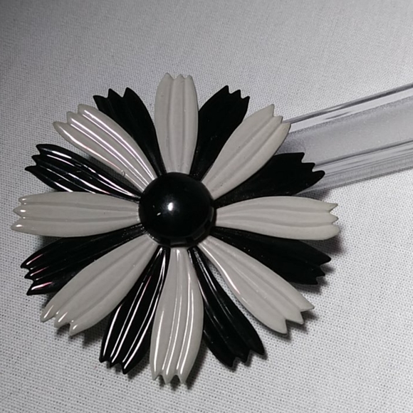 Vintage Metal Jewelry | Jewelry | Vintage Large Metal Enamel Blackwhite ...